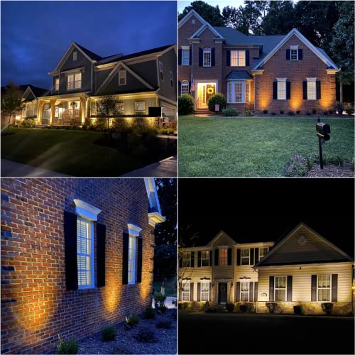 VENUS MANUFACTURING 2 Pack Low Voltage Wall Wash Lights 12V LED Landscape Lighting 18 Watt 600 Lumen Flag Light 2700K Warm White Metal Outdoor Spotlight Black Trees Light for Garden & Yard