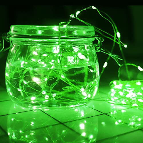 Green String Lights Christmas Decorations, 2 Pack 100LED Copper String Lights Battery Operated Fairy Lights Waterproof Twinkle Lights for Home, Bedroom, Garden, Patio, Outdoor, Xmas Decor-Green