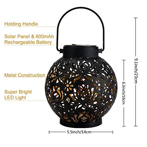 2 Pack Outdoor Solar Hanging Lantern Lights Decorative Christmas Light for Garden Patio Courtyard Lawn and Tabletop. Unique Gifts for Women Gardening.