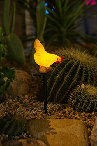 CHUANGFENG Solar Chicken Lights Chicken Statue Decorative Outdoor Chicken Solar Light Garden Decor for Outdoor Patio Yard Art Decoration