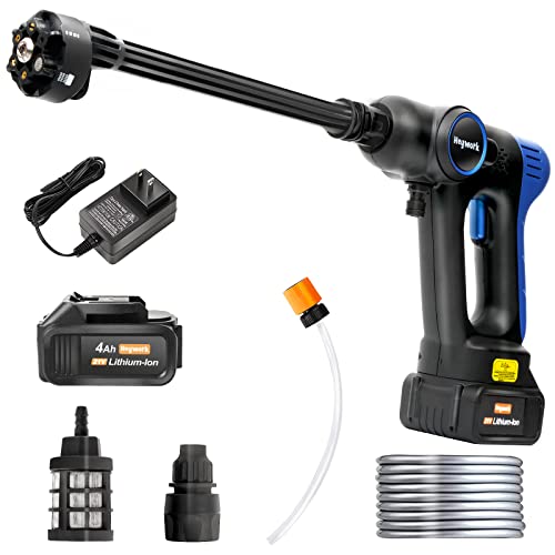 Heywork Cordless Pressure Washer, 600PSI Portable Pressure Washer Handheld, Power Pressure Cleaner with 6-in-1 Adjustable Nozzle