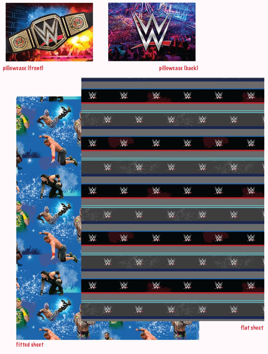 WWE Franco Kids Bedding On The Canvas 3-Piece Twin Size Sheet Set