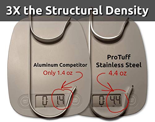 Stainless Steel Pool Pole Hangers - Unlimited Free Replacements - 4 ProTuff Heavy Duty Double Hooks, Ideal Holder Set for Swimming Pool Telescopic Pole, Leaf Rake, Brush, Vacuum Hose & Garden Tool