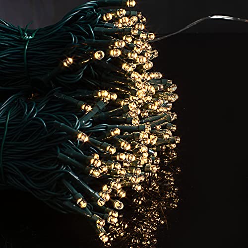 141.4 FT 400 Count Christmas Warm White LED String Lights, LED String Lights Green Wire with F5 Bulbs for Indoor and Outdoor Home, Lawn, and Tree Garden
