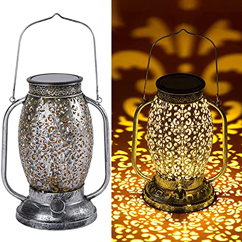 YJFWAL Big Solar Lantern Lights, Hanging Lights Outdoor, Pathway Lights, Solar Table Lights Waterproof, for Garden, Patio, Lawn, Yard, Deck, Tree, Party Decor (Warm White)