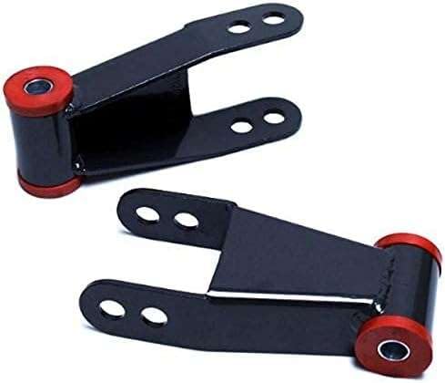410520 Rear Drop Lowering Shackle Suspension Kit 2-3" Compatible With 1988-1998 Chevy & Gmc C1500/C2500 1988-2019 Silverado Sierra 1500 Gmc Sierra 1500 K2500 Yukon 2wd 4wd Replaces