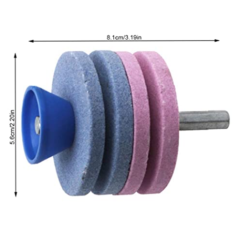 4 Layers Lawn Mower Blade Sharpener for Drill, Lawn Mower Sharpener Rotary Grinding Garden Faster Tool Hand Drill Attachment, Lawn Mower Sharpener Grinder Wheel Stone for Most Power Drill Hand Drill