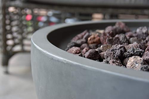 MODENO Outdoor Fire Pit Natural Gas Garden Fire Bowl, 40,000 BTU CSA Certified Firepit,Auto-Ignition System, Lava Rock&PVC Cover Included (26 x 26 x 14'', Grey)