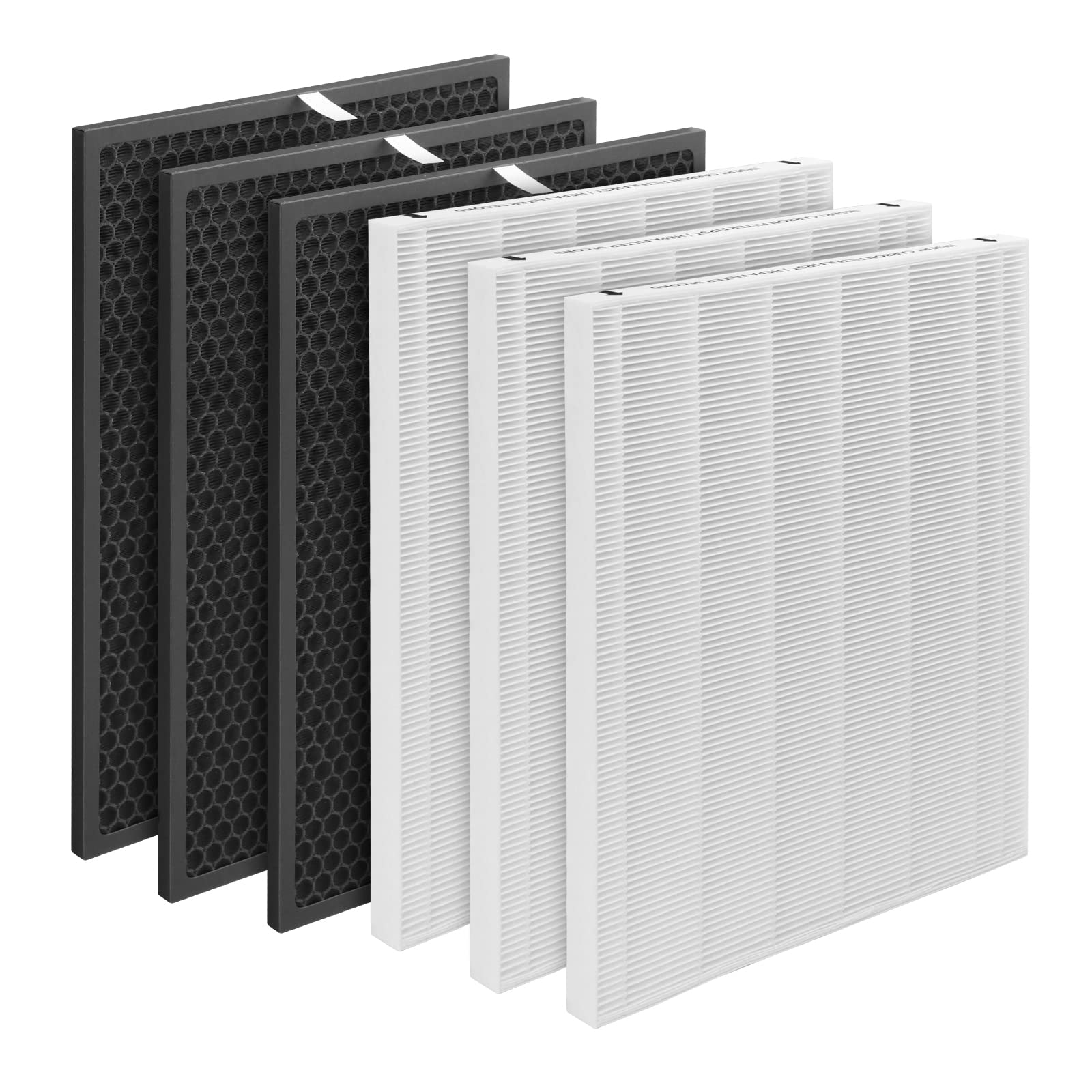 GoKBNY 116130 True HEPA Replacement Filter H Compatible with Winix 5500-2 Purifier and Models AM80, 3-Set Include 3×True HEPA Filters + 3×Activated Carbon Filters