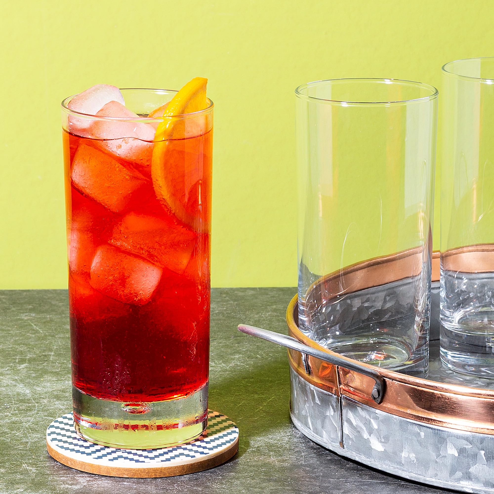 Highball Glasses Set Of 4, Tall Drinking Glasses 18oz Home Essentials & Beyond Beverage Water Glass Cups for Water, Juice, Cocktails. Bar Glasses. Dishwasher Safe.