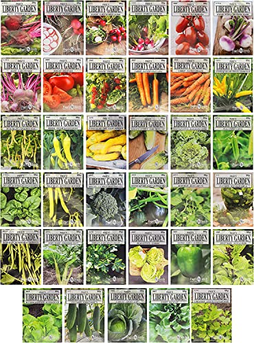Set of 35 Premium Variety Herbs and Vegetables - Deluxe Garden Choices for Premium Gardening! (35 Liberty Garden Premium Vegetable)