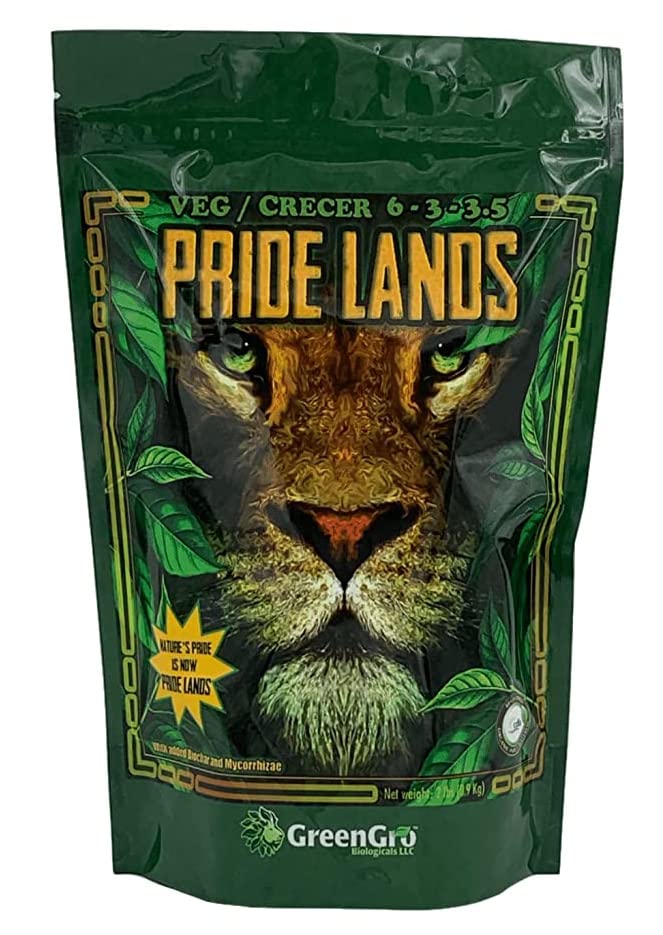 Pride Lands Veg & Bloom - Organic Advanced Nutrients Blend with Mycorrhizae/Rapid Vegetative Growth & Root Development/Contains Biochar/pH Buffer/Compost Teas/Hydroponics Nutrients (2 lb)