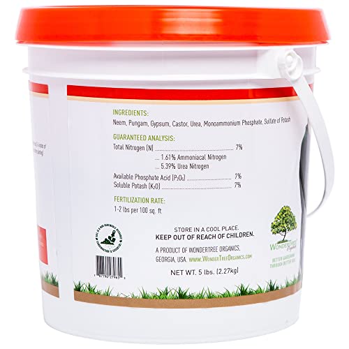 Eden Vegetables & Leafy Greens Organic Enriched Fertilizer (5 lb Bucket)-Neem Plant Food 7-7-7 Enriched Formula for Perfect Nitrogen, Phosphorous, and Potassium Balance