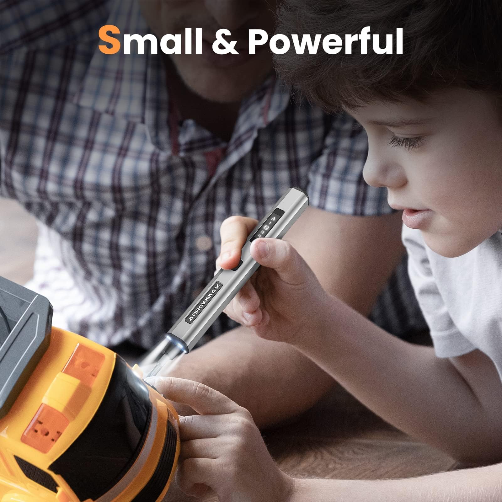 AM ARROWMAX Electric Screwdriver, Cordless Precision Screwdriver Set with 34 Magnetic Precision Bits, Smart Motion Control, IF Winning Design Tool Kit for Electronics Laptop Glasses (SES PRO) Grey