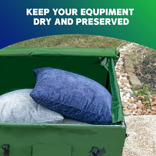 YardStash Outdoor Storage Box (Waterproof) - Heavy Duty, Portable, All Weather Tarpaulin Deck Box - Protects from Rain, Wind, Sun & Snow - Perfect for the Boat, Yard, Patio, or Camping β XL Green