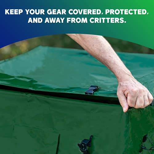 YardStash Outdoor Storage Box (Waterproof) - Heavy Duty, Portable, All Weather Tarpaulin Deck Box - Protects from Rain, Wind, Sun & Snow - Perfect for the Boat, Yard, Patio, or Camping β XL Green