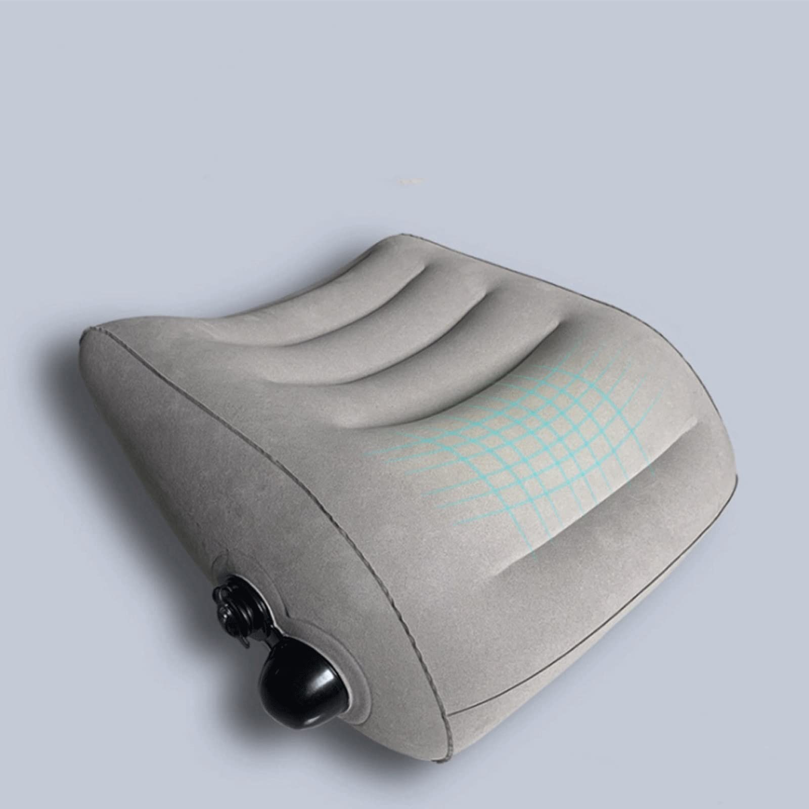 SPICLY Travel Pillow Multi-Purpose Push-Type Inflatable Waist Pillow Portable Travel Office PVC Flocking Pillow Leg Cushion Waist Support