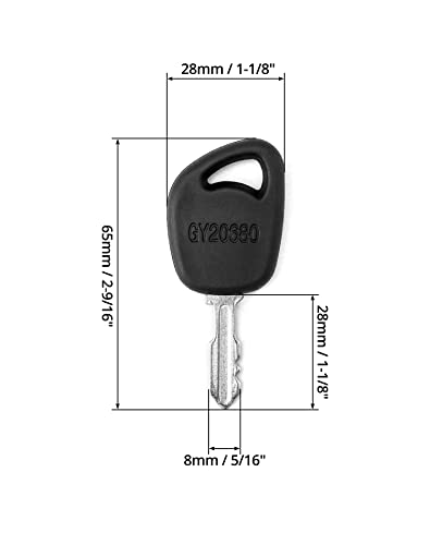 QWORK 10 Pieces Ignition Key GY20680 for Most Lawn Mowers and Lawn Tractors, Compatible with John Deere 100, D100, E100, G100, L100, LA100, LT, SST, X300, X500 and X700 Series