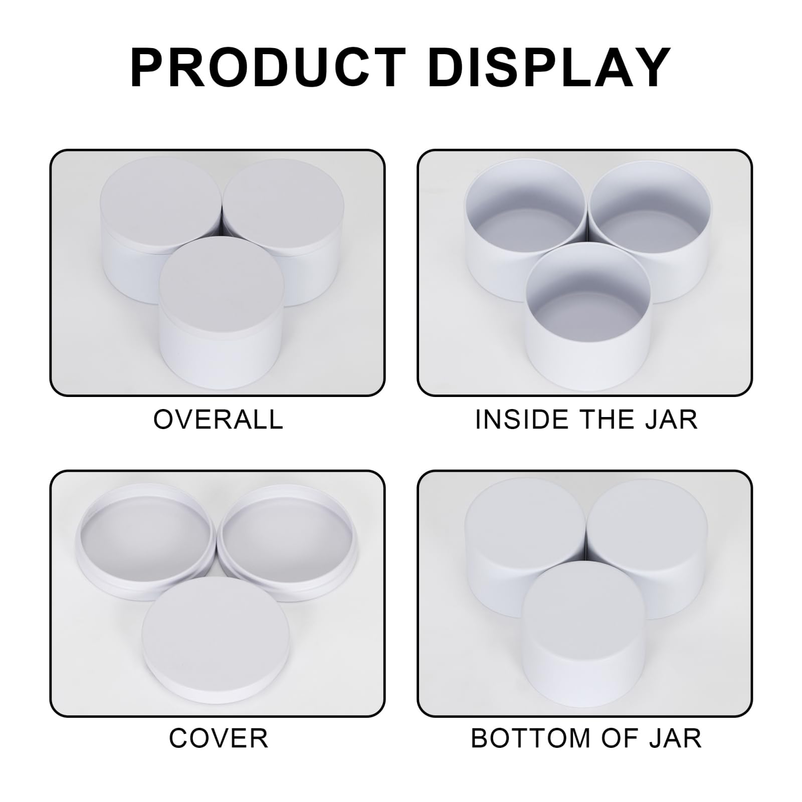 Thelextcc 8oz White Candle Tins with Lids 24 Pack,Bulk 8 oz Candle Jars for Making Candles Storage Gifts Party Favors