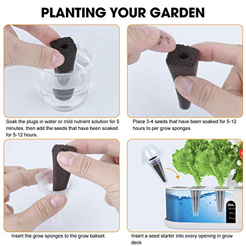 moistenland Replacement Grow Sponges(50 Pack) for Aerogardens, Compatible with AeroGarden Seed Pods,Seed Starter Sponge Pods for Hydroponic Indoor Garden System