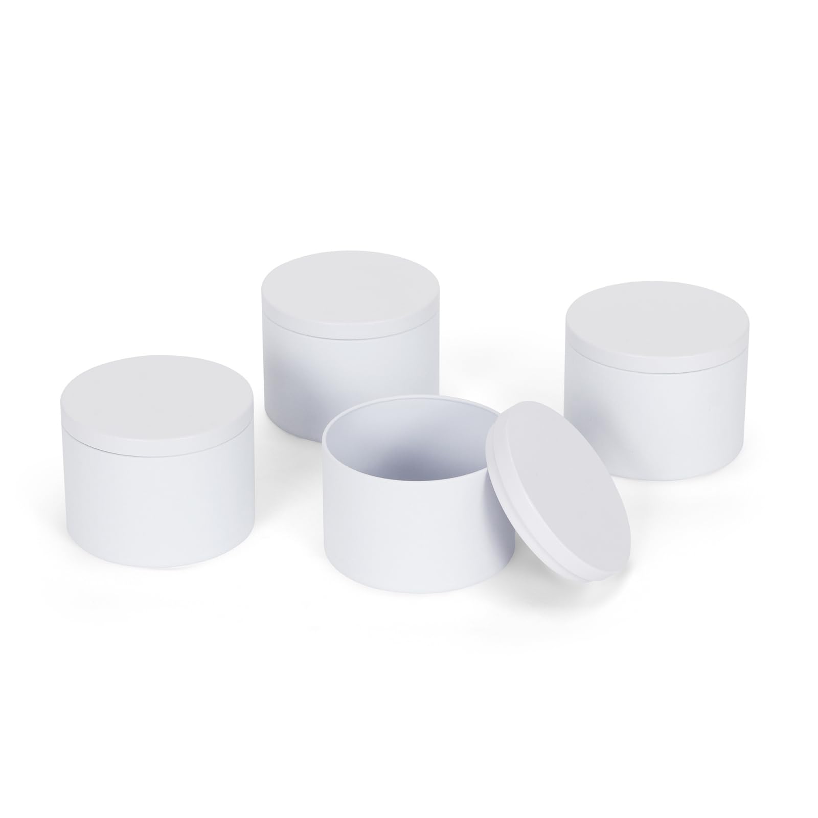 Thelextcc 8oz White Candle Tins with Lids 24 Pack,Bulk 8 oz Candle Jars for Making Candles Storage Gifts Party Favors