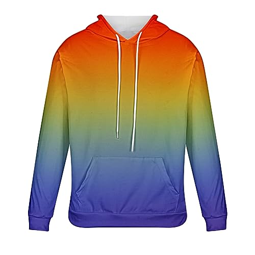 Jamgty Mens Fleece Hoodies Lightweight Long Sleeve Gradient 3D Graphic Print Pullover Sweatshirt for Christmas Halloween
