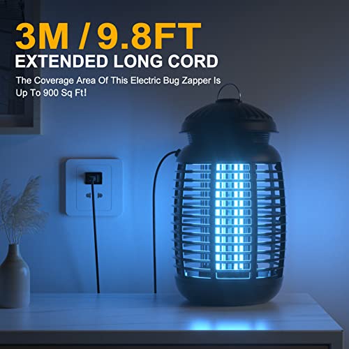 Bug Zapper with Light Sensor, Electric Insect Killer Waterproof 4200V Mosquito Zapper Outdoor, Fly Trap for Home Backyard Garden Patio