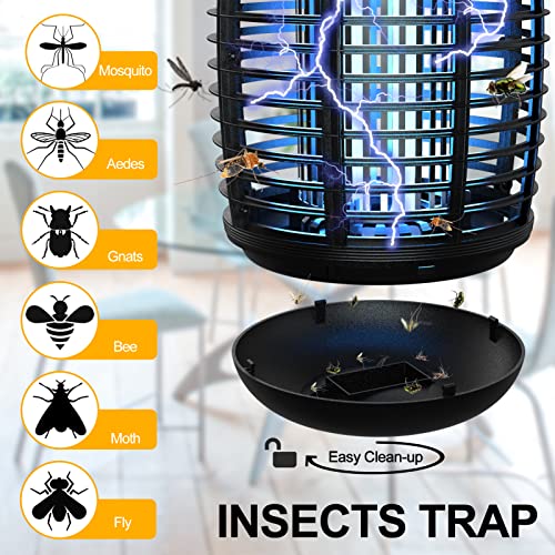Bug Zapper with Light Sensor, Electric Insect Killer Waterproof 4200V Mosquito Zapper Outdoor, Fly Trap for Home Backyard Garden Patio