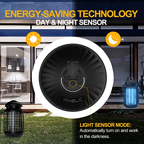 Bug Zapper with Light Sensor, Electric Insect Killer Waterproof 4200V Mosquito Zapper Outdoor, Fly Trap for Home Backyard Garden Patio