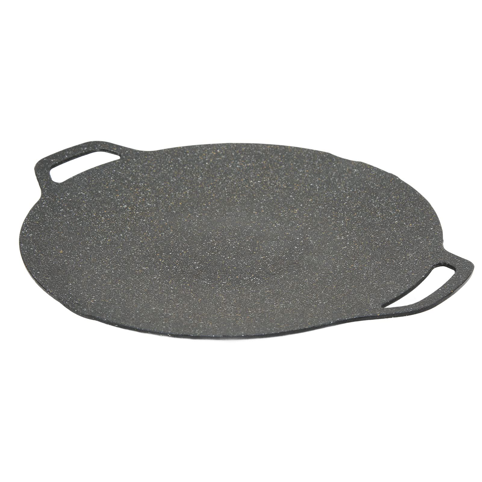 Korean BBQ Grill Pan, Round BBQ Griddle with Nonstick 6-Layer Coating, Aluminum Korean Grill Pan with Double Handles for Indoor or Outdoor Grilling Eggs Pancakes Steaks(30CM)