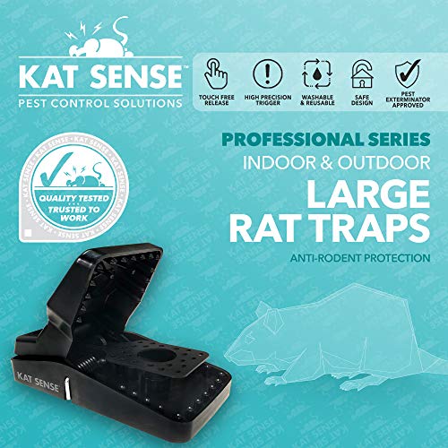 Pest Control Rat Traps for Instant Kill Results, Set of 6 Large Reusable Rodent Snap Trap for Mice ‘N Chipmunks, Big Outdoor Traps That Also Work Indoor for Home