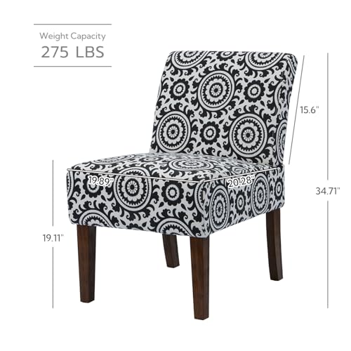 Phoenix Home Parsons Dining Room Chairs, Set of 4, Black Floral