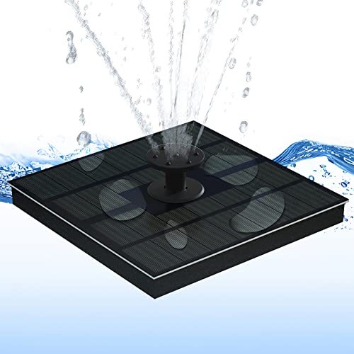 LEDGLE Solar Fountain Pump for Bird Bath, 2W Solar Fountain Pump with 7 Nozzles, Solar Water Fountain with 4 Fixed Rod, Solar Bird Bath Fountains for Outdoors, Pool, Water Feature, Garden, Patio