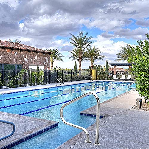 BTZHY Swimming Pool Handrails, 304 Stainless Steel Spa Handrail, Pool Rail w/Breathable Armrest Cover for Garden Backyard Pools Easy to Install (1PCS)