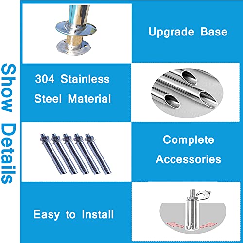 BTZHY Swimming Pool Handrails, 304 Stainless Steel Spa Handrail, Pool Rail w/Breathable Armrest Cover for Garden Backyard Pools Easy to Install (1PCS)