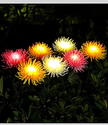 XinCanKun 4 Pack Outdoor Solar Lights, Solar Garden Lights with 4 Bigger Chrysanthemum Flowers, Waterproof Outdoor Lights - Bigger Solar Panel for Garden Patio Yard Pathway (4 Pack White)
