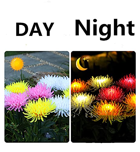 XinCanKun 4 Pack Outdoor Solar Lights, Solar Garden Lights with 4 Bigger Chrysanthemum Flowers, Waterproof Outdoor Lights - Bigger Solar Panel for Garden Patio Yard Pathway (4 Pack White)