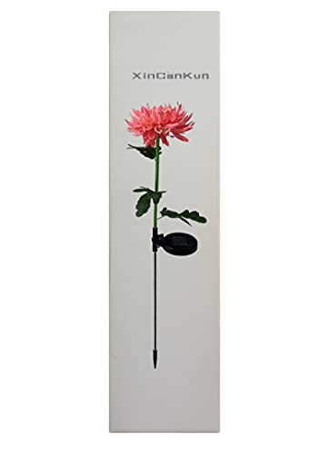 XinCanKun 4 Pack Outdoor Solar Lights, Solar Garden Lights with 4 Bigger Chrysanthemum Flowers, Waterproof Outdoor Lights - Bigger Solar Panel for Garden Patio Yard Pathway (4 Pack White)