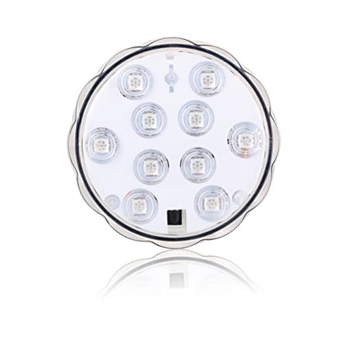 OSALADI Underwater Pond Submersible Fish Base Multi LED Rf + Modes Bath Party Garden Swimming with Floral Remote Tank Vase for Pool Wedding Light Decorations Colors RGB Color