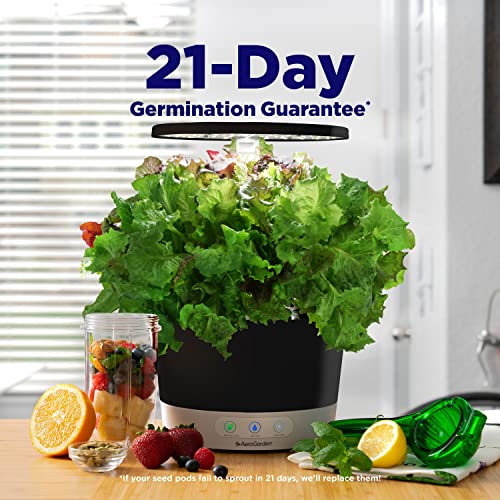 AeroGarden Harvest 360 with Gourmet Herb Seed Pod Kit - Hydroponic Indoor Garden, Black