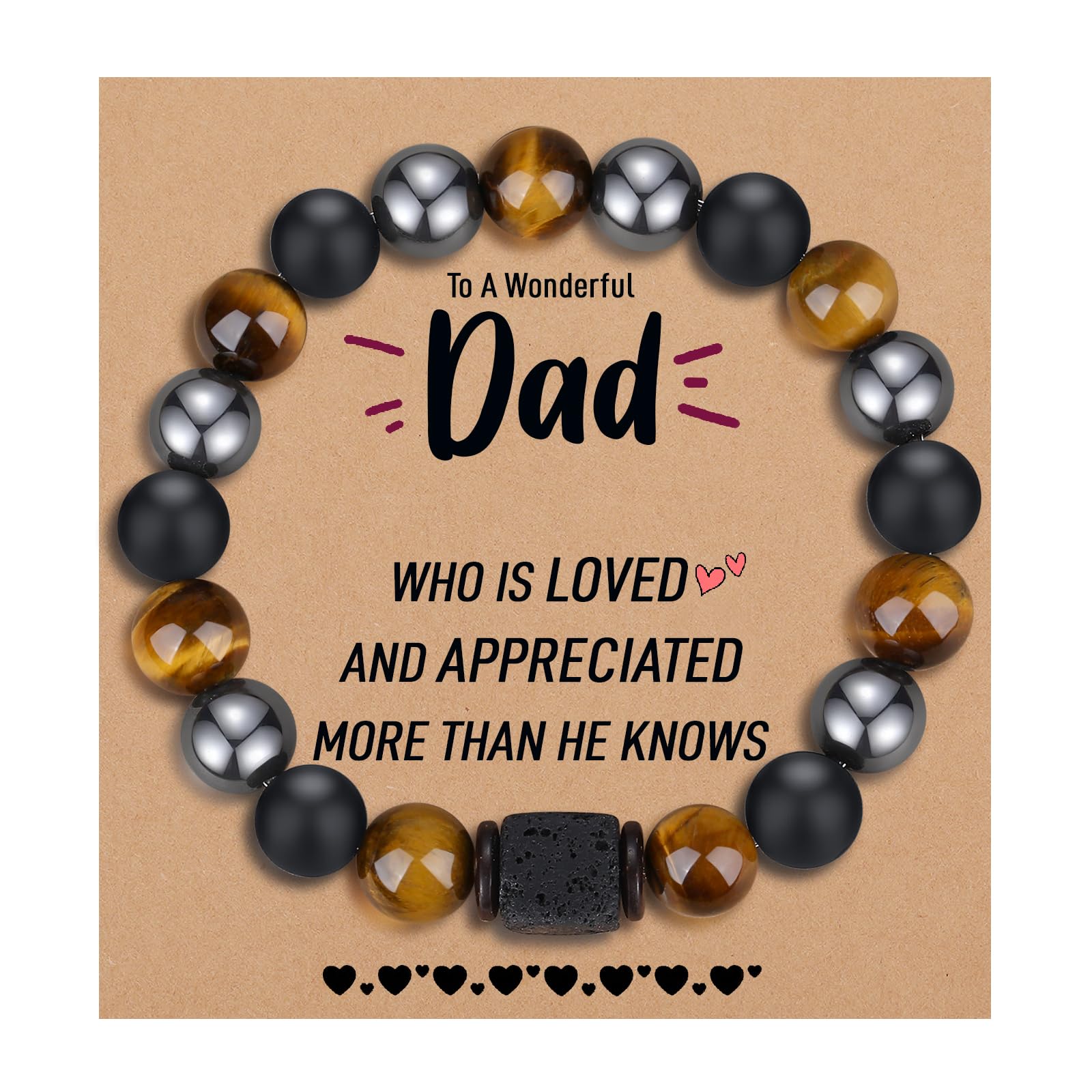 TONY & SANDY Dad Gifts, Dad Gifts for Birthday Christmas, Best Ever Dad to My Dad Bracelet Men Presents Stocking Stuffers Daddy Who Wants Nothing from Wife Son
