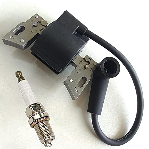 LIYYOO 593872 799582 Ignition Coil + Spark Plug Compatible with Briggs & Stratton 08P502 09P602 09P702 Armature Magneto Lawn Mower Engines