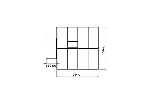 Palram - Canopia Bella Hobby Greenhouse, 8' x 8', Silver with Twin Wall Glazing