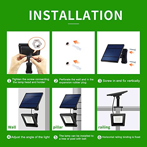 Solar Lights Outdoor Solar Flood Lights IP65 Waterproof Dusk to Dawn Lights Auto On/Off Bright White Solar Security Lights with 16.4Ft Cable for Front Door Barn Garden Garage Pathway Yard Patio Pool