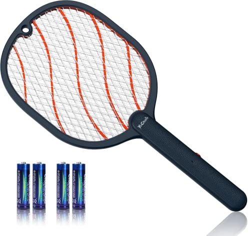 YsChois Electric Fly Swatter Electric Fly Zapper with 2 Sets AA Battery - Powerful Large Grid - Easy to Use - Lightweight Bug Zapper Racket for Indoor & Outdoor Use