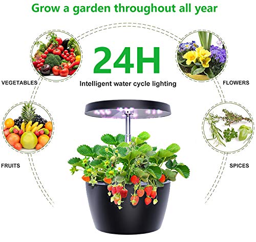 Hydroponics Growing System, 4 Pods Indoor Herb Gardening System with LED Grow Lights, Automatic Timer and Pump, Hydroponic Plant Germination Kits for Vegetable/Lettuce