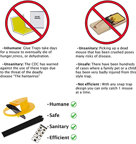 Mouse Trap Bucket, Flip and Slide Bucket Lid Mouse Trap, Auto Reset Mice Chipmunk Traps for House Indoor Sanitary Mouse Traps Indoor Outdoors, Compatible 5 Gallon Bucket(2 Pack)