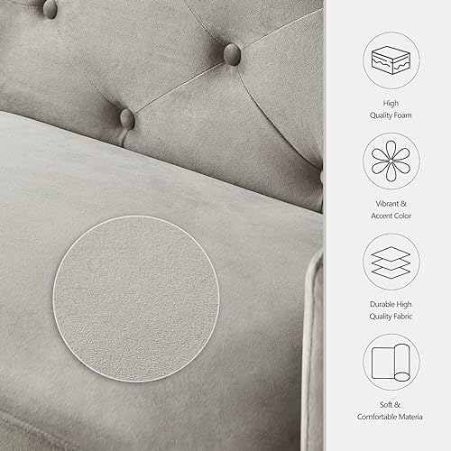 Wimarsbon Futon Sofa Bed,74" Convertible Sleeper Couch,Upholstered Loveseat with Adjustable Back,Arms and High Strength Metal Legs,Memory Foam Cushion,Suit for Living Room Office
