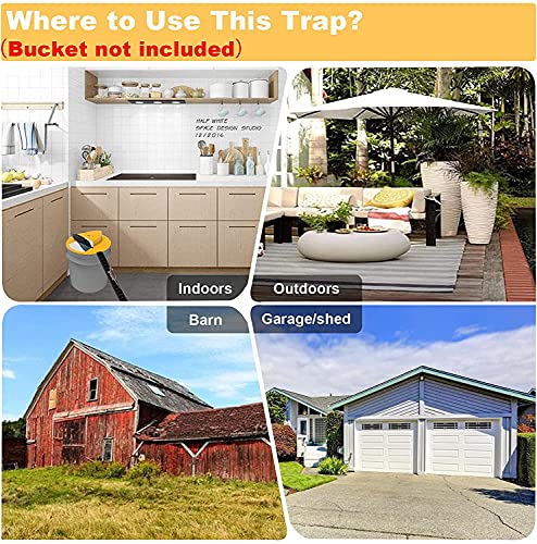Mouse Trap Bucket, Flip and Slide Bucket Lid Mouse Trap, Auto Reset Mice Chipmunk Traps for House Indoor Sanitary Mouse Traps Indoor Outdoors, Compatible 5 Gallon Bucket(2 Pack)