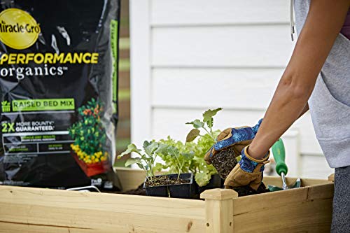 Miracle-Gro Performance Organics Raised Bed Mix - Organic and Natural Ingredients, Potting Soil Blended for Raised Bed Gardening, Grow More Vegetables, Flowers and Herbs (vs unfed plants), 1.3 cu. ft.